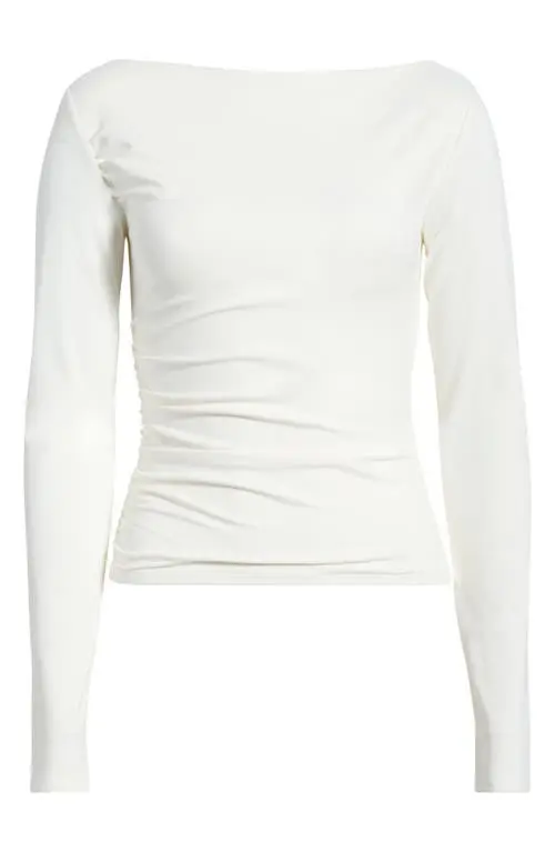 OPEN EDIT Ruched Side Top - Ivory