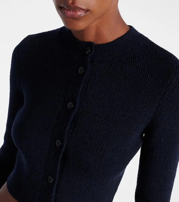 Alaïa Cropped Wool And Silk-blend Cardigan