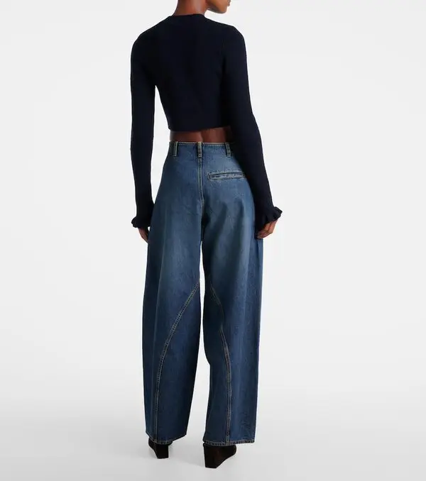 Alaïa Cropped Wool And Silk-blend Cardigan