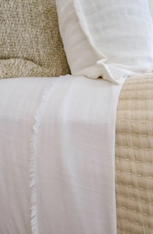 POM POM AT HOME Frayed Edge Sheet Set - White