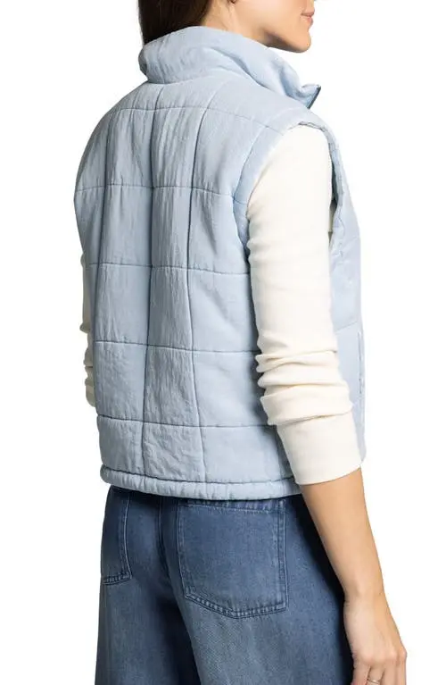 THREAD & SUPPLY Brina Quilted Denim Zip-up Vest