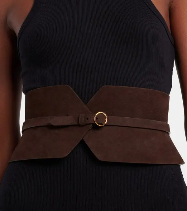 Alaïa Suede Corset Belt - Brown