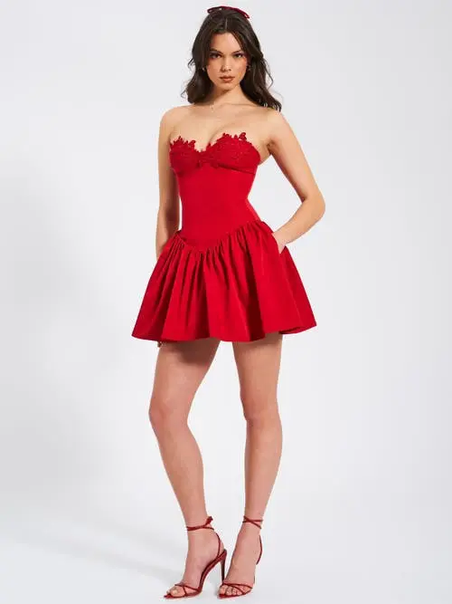 MISS CIRCLE NEW YORK Sacha Drop Waist Corset Mini Dress