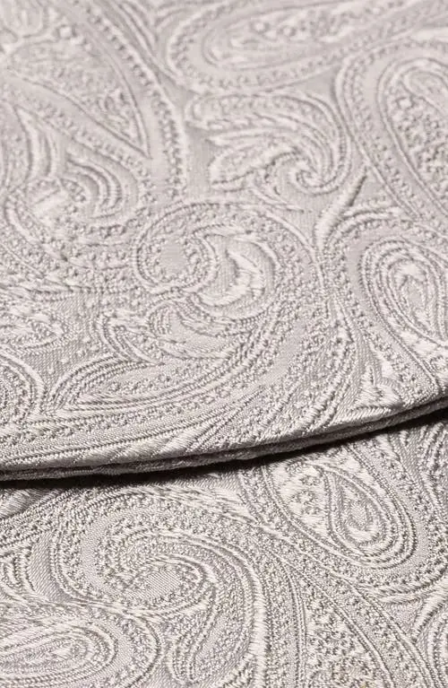 Eton Paisley Jacquard Silk Bow Tie - Silver