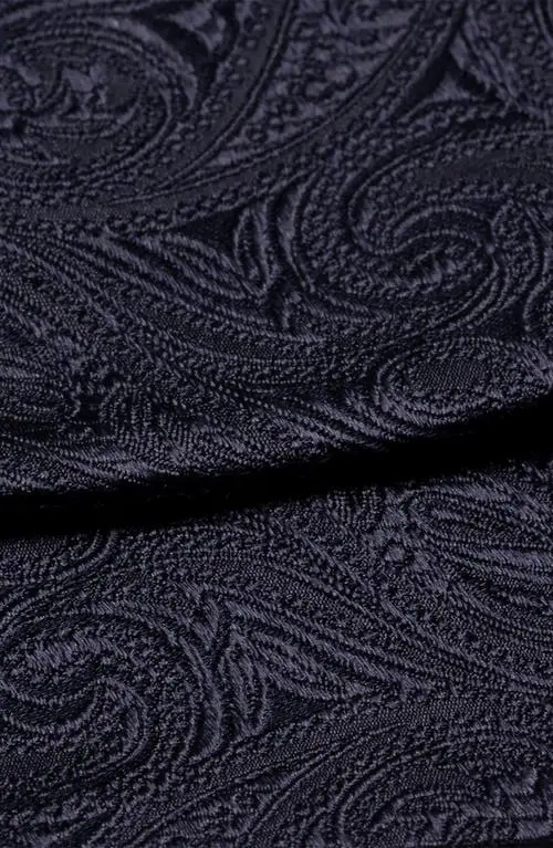 Eton Paisley Jacquard Silk Bow Tie - Navy