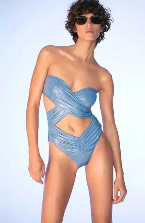 Mango Ruched Cutout One-piece Swimsuit