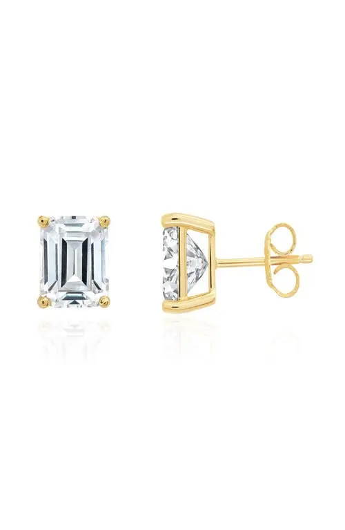 CRISLU Stud Earrings With Cubic Zirconia - 18kyg/clear Stone