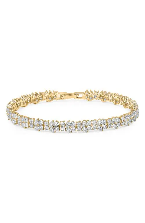 CRISLU Multi Cluster Zirconia Bracelet - 18kyg/clear Stone