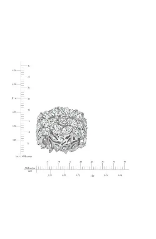 CRISLU Cubic Zirconia Cluster Ring - Pure Platinum/clear Stone