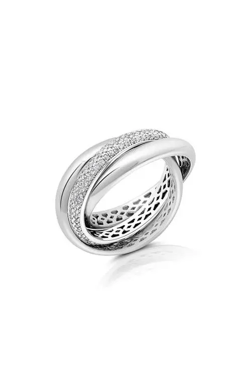 CRISLU Eternal Cubic Zirconia Stacked Ring - Pure Platinum/clear Stone