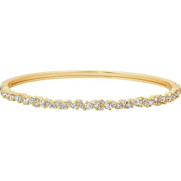 CRISLU Luminous Cubic Zirconia Cluster Bangle - 18kyg/clear Stone