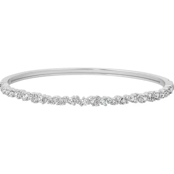 CRISLU Luminous Cubic Zirconia Cluster Bangle - Pure Platinum/clear Stone
