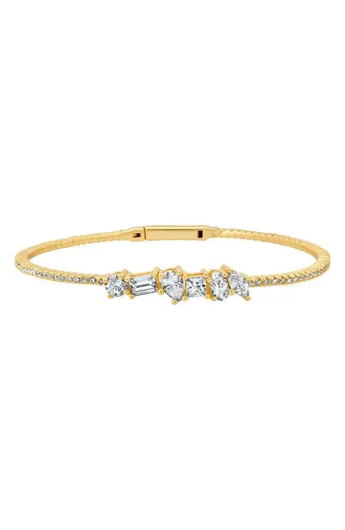 CRISLU Luminous Flex Zirconia Bracelet - 18kyg/clear Stone