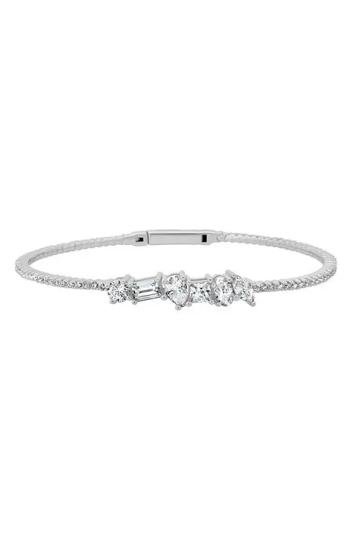 CRISLU Luminous Flex Zirconia Bracelet - Pure Platinum/clear Stone