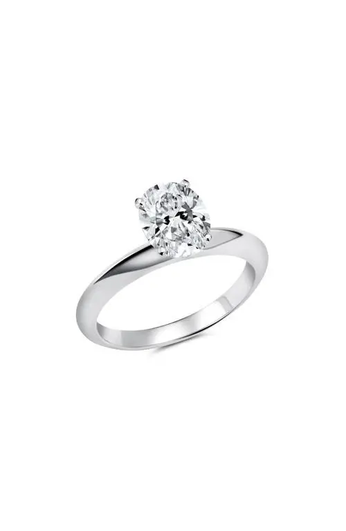 CRISLU Oval Cubic Zirconia Ring - Pure Platinum/clear Stone