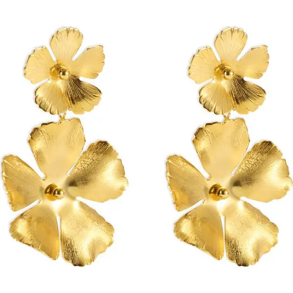 LELET NY Eden Floral Drop Earrings - Gold