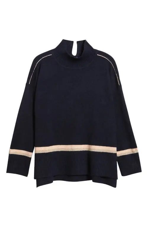 HATLEY Stripe Mock Neck Sweater