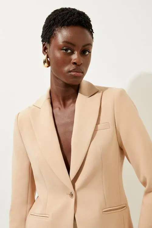 Karen Millen Tailored Single Breasted Blazer - Camel