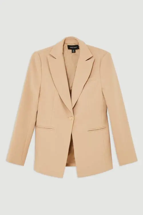 Karen Millen Tailored Single Breasted Blazer - Camel