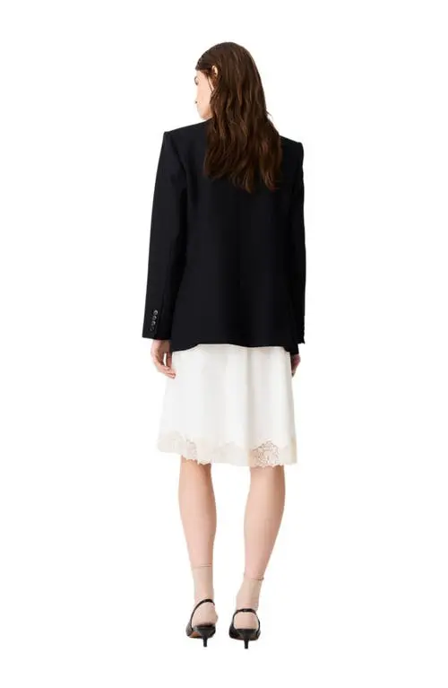 Maje Double-breasted Jacket With Removable Brooch
