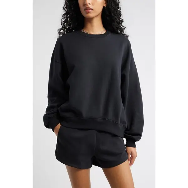 Bp. Relaxed Cotton Blend Sweatshirt - Black Jet
