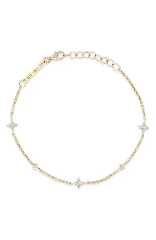 Zoe Chicco Small Quad Diamond Bracelet