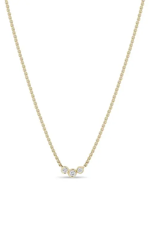 Zoe Chicco Diamond Bezel 14k Gold Chain Necklace - 14k Yellow Gold
