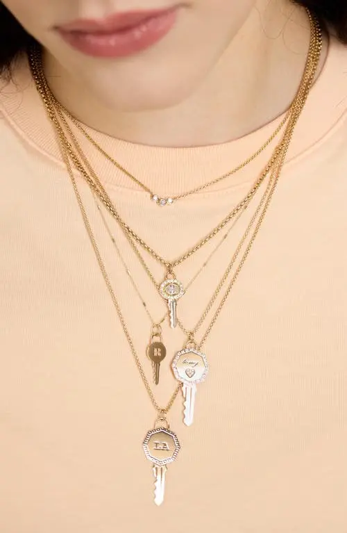 Zoe Chicco Diamond Bezel 14k Gold Chain Necklace