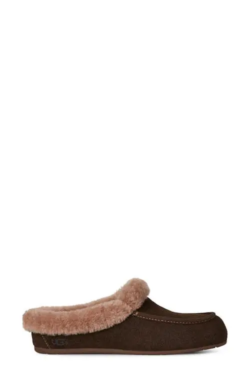 UGG Ansley Genuine Shearling Trim Suede Mule - Dusted Cocoa