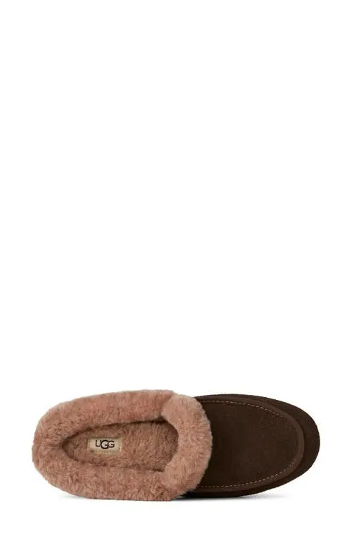 UGG Ansley Genuine Shearling Trim Suede Mule - Dusted Cocoa