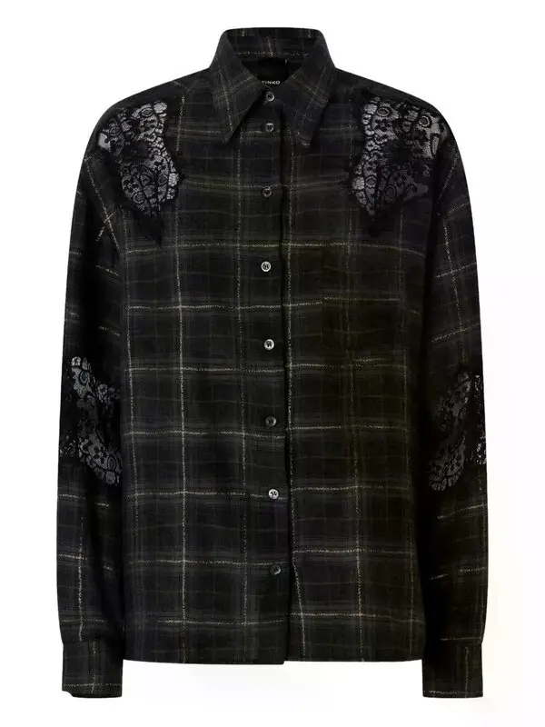 Pinko Lace Check-pattern Shirt