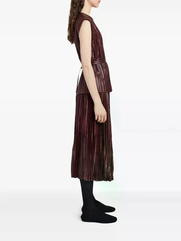 Proenza Schouler White Label Lyra Pleated Belted Top - Red