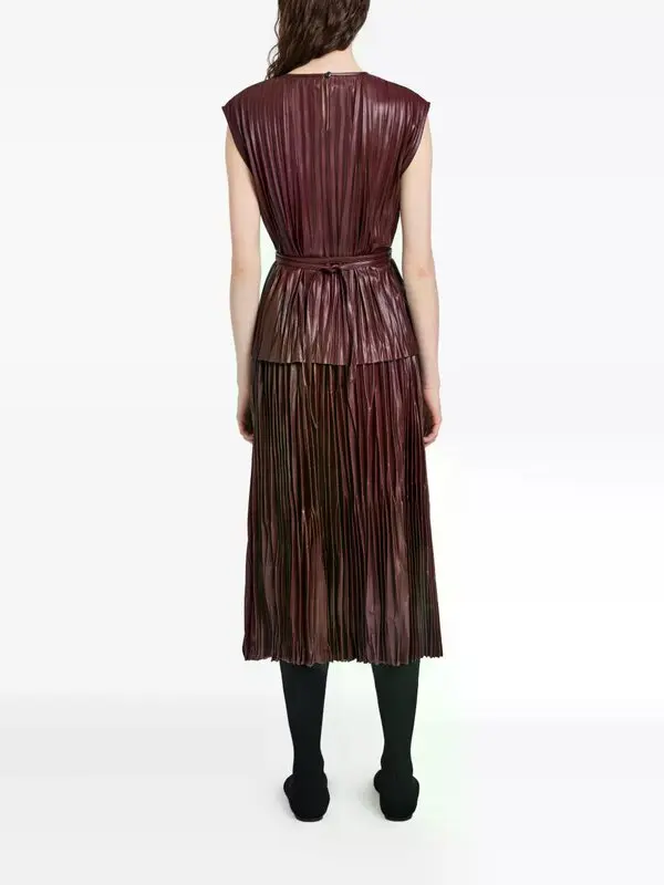 Proenza Schouler White Label Lyra Pleated Belted Top - Red