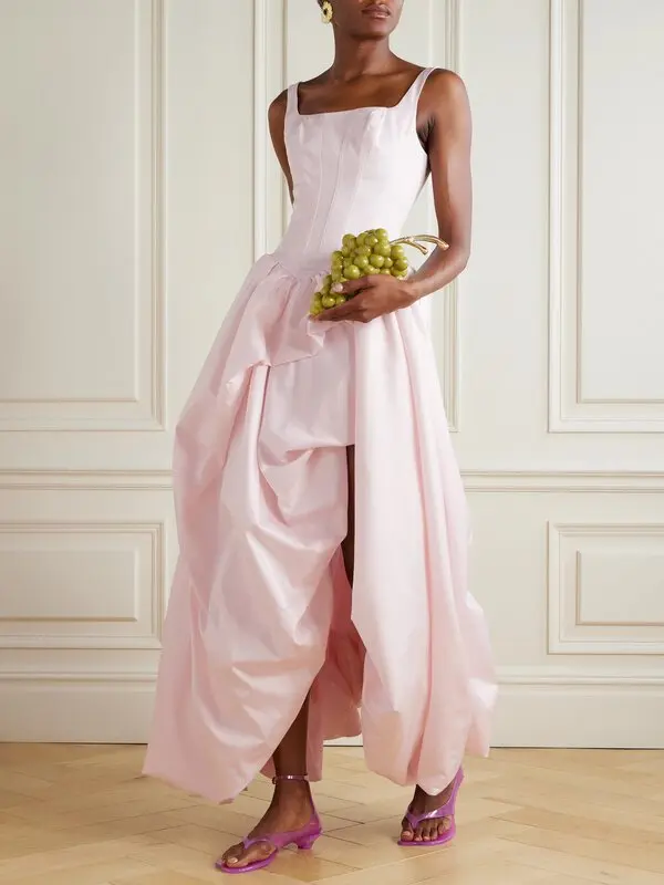 ruffled pleated asymmetric dress Off-The-Shoulder Sleeveless Pleated Asymmetrical Ruffled Dress for the Mother of the Bride main image 0