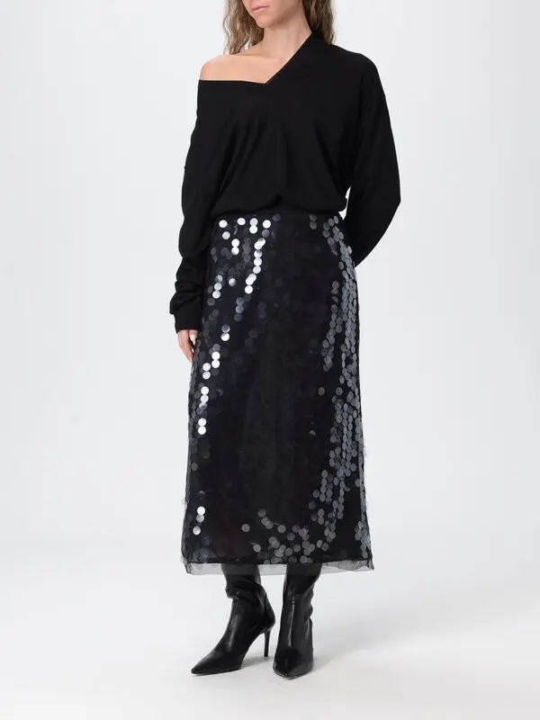 SEMICOUTURE Sequined Skirt - Black
