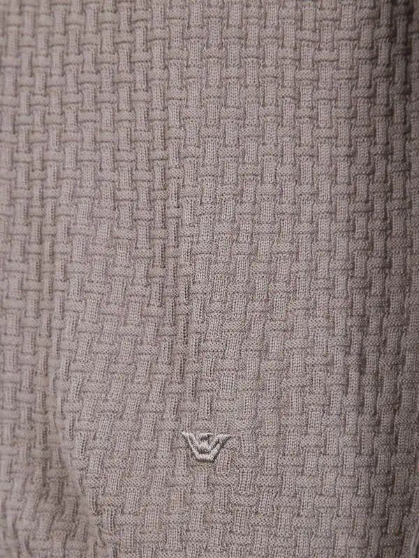 Emporio Armani Textured Crew Neck Pullover - Natural