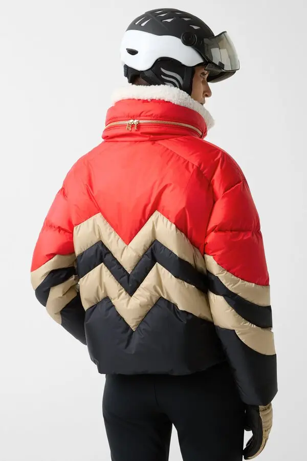 Bogner Valea Down Ski Jacket - Red/beige/black