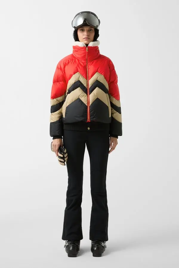 Bogner Valea Down Ski Jacket - Red/beige/black