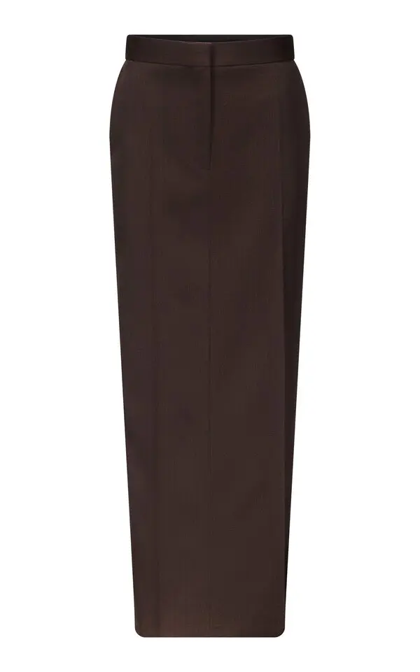 FFORME Rae Tailored Wool Maxi Skirt - Brown