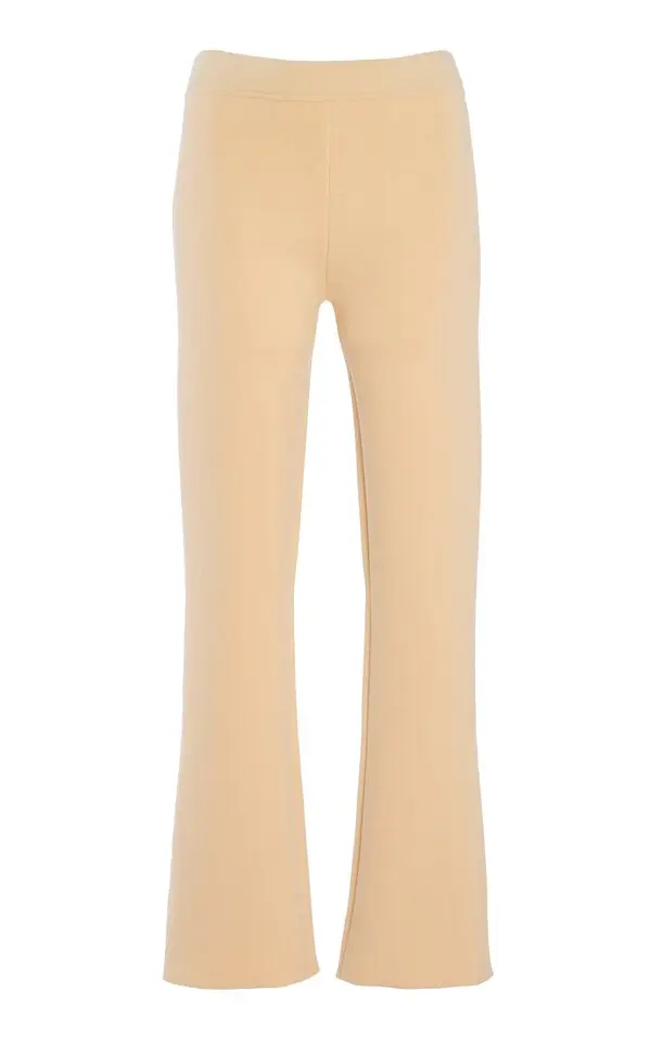 ASHLYN Gaia Merino Wool Flared Pants - Ivory