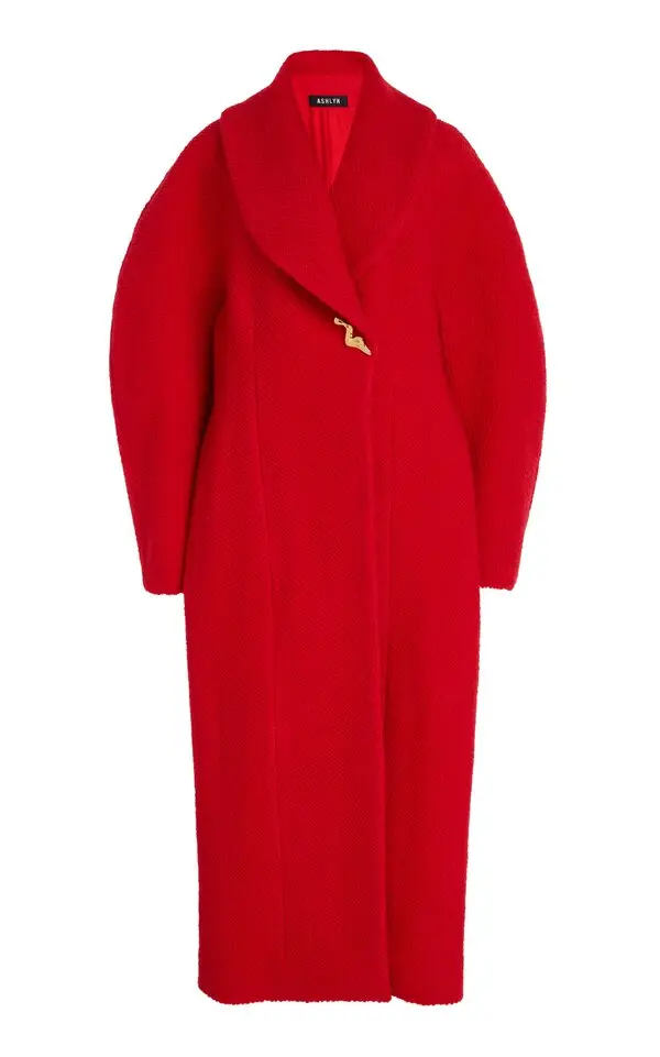 ASHLYN Aislinn Wool Bouclé Overcoat - Red