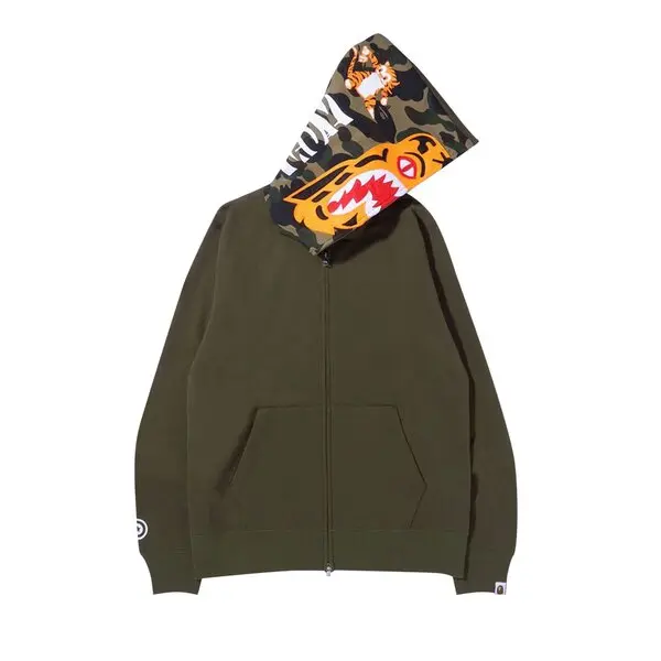 A BATHING APE Tiger Full Zip Hoodie - Green