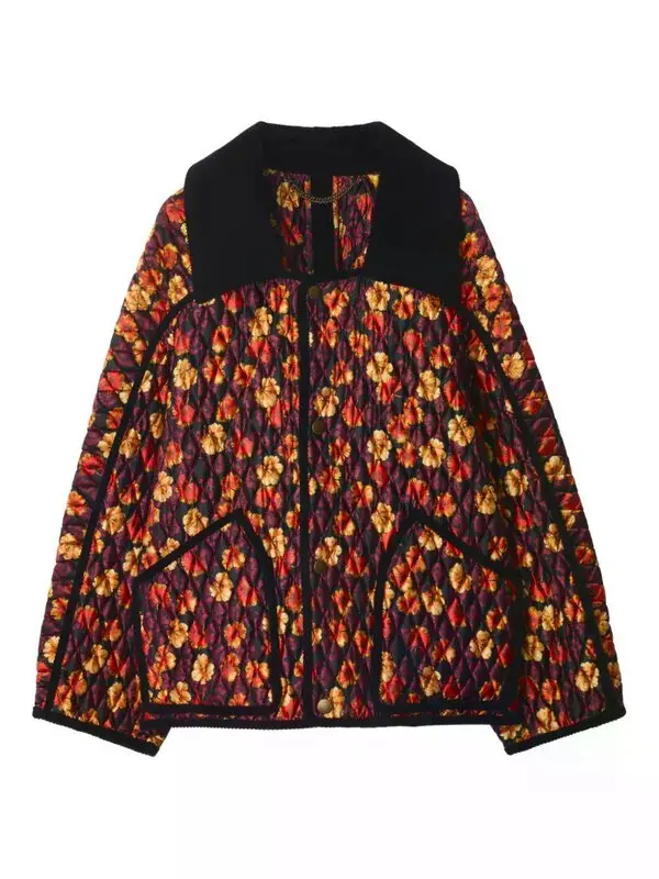 Burberry Floriston Geranium Leaf-print Quilted Jacket