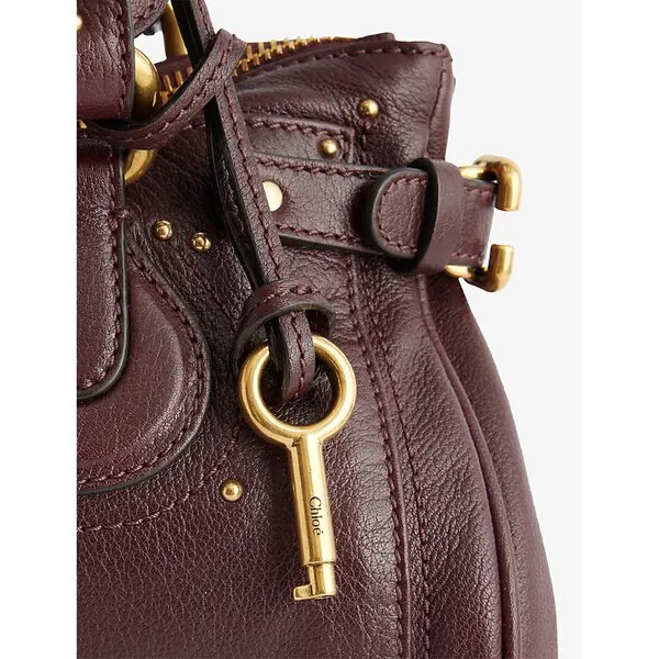 Chloé Paddington Leather Shoulder Bag - Grenat
