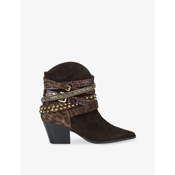 Kurt Geiger Multi-strap Suede Ankle Boots