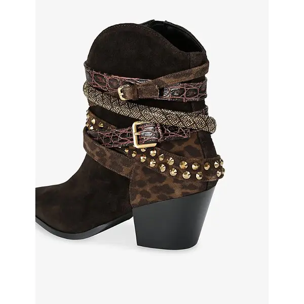 Kurt Geiger Multi-strap Suede Ankle Boots