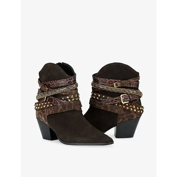 Kurt Geiger Multi-strap Suede Ankle Boots