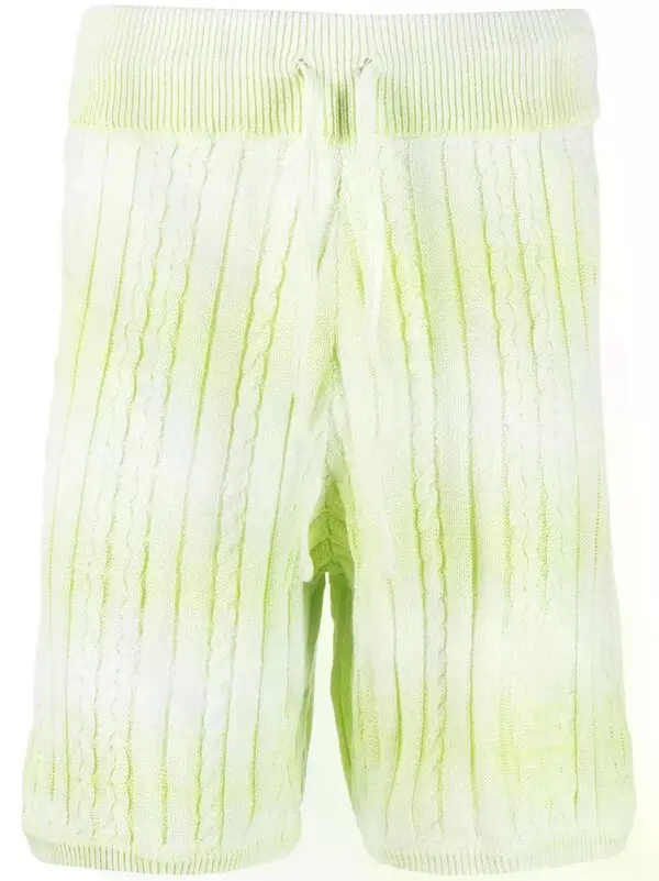 Gcds Knitted Degradé Bermuda Shorts - Green