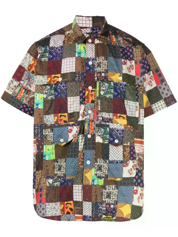 BEAMS Adventure Patchwork-print Shirt