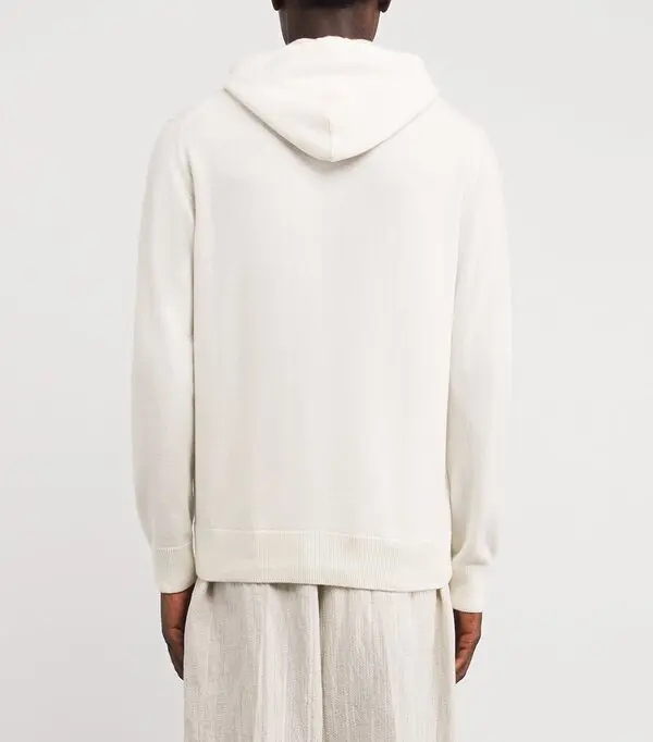 Eleventy Cashmere Zip-up Hoodie - White